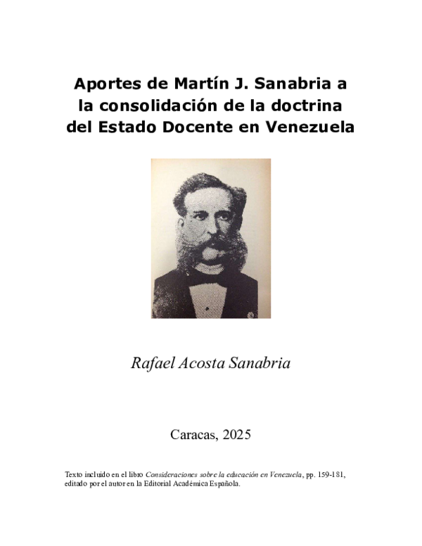 (PDF) R. ACOSTA SANABRIA. APORTES DE MARTÍN J. SANABRIA A LA DOCTRINA ...