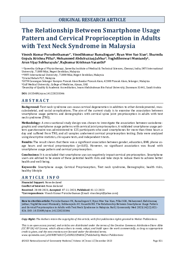 (PDF) The Relationship Between Smartphone Usage Pattern and Cervical ...