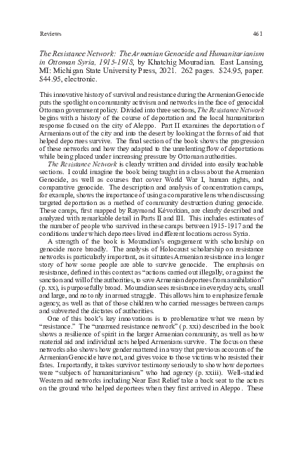 (PDF) The Resistance Network - Reviewed by Michelle Tusan