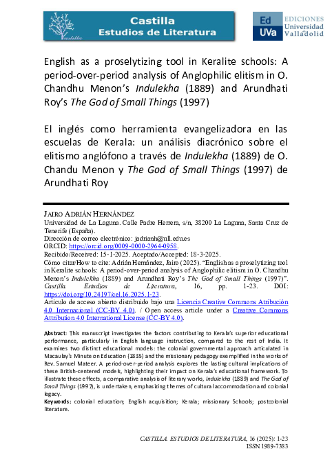 (PDF) English as a proselytizing tool in Keralite schools: A period ...