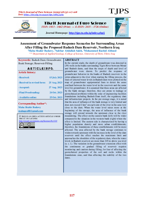 (PDF) Assessment of Groundwater Response Scenarios for Surrounding ...