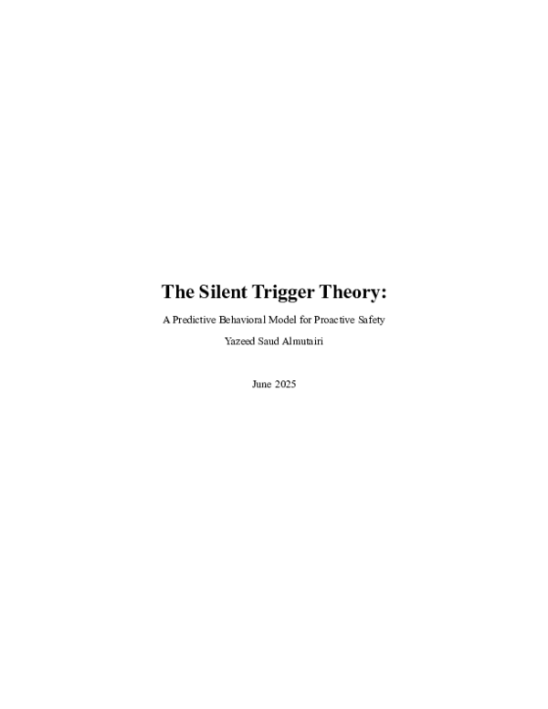 (PDF) The Silent Trigger Theory: A Predictive Behavioral Model for ...