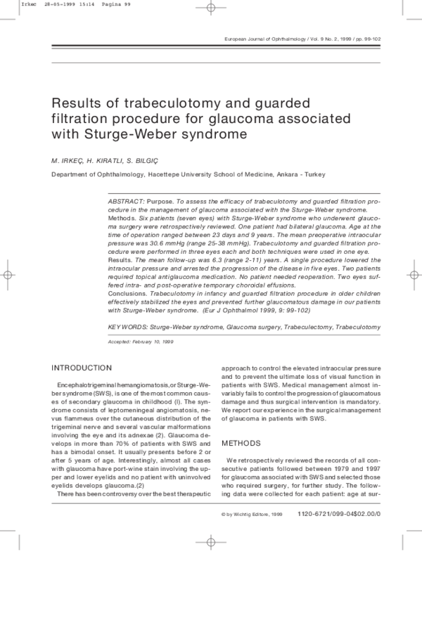 (PDF) Results of Trabeculotomy and Guarded Filtration Procedure for ...