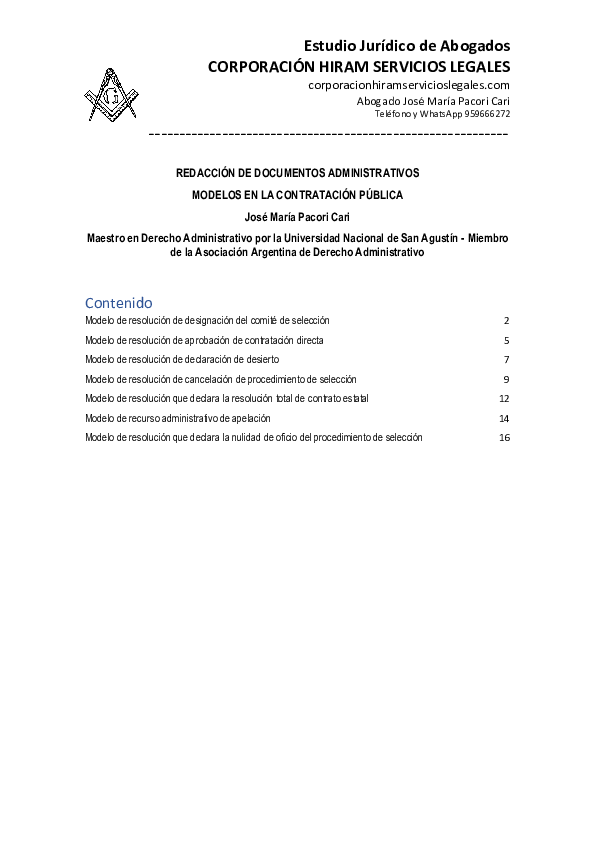 (PDF) REDACCIÓN ADMINISTRATIVA CONTRATACIÓN PÚBLICA - AUTOR JOSÉ MARÍA PACORI CARI