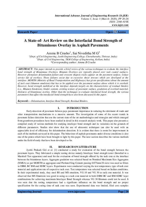 (PDF) A State-of- Art Review on the Interfacial Bond Strength of ...