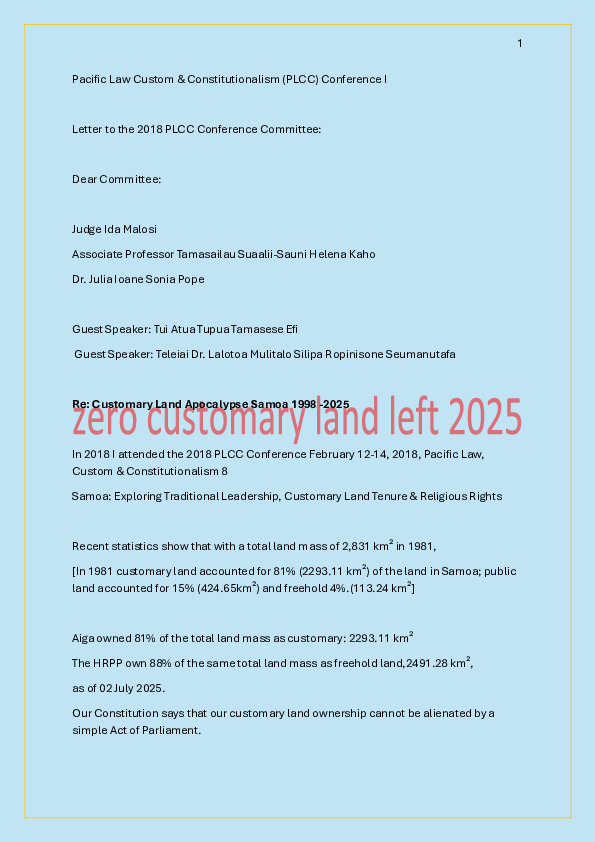(PDF) Zero Customary Land Left 05072025
