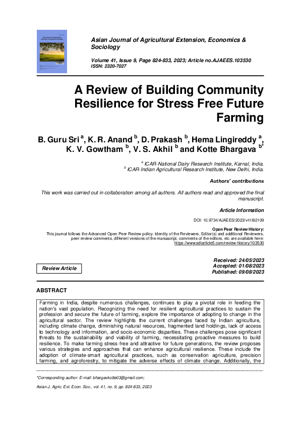 (PDF) A Review of Building Community Resilience for Stress Free Future ...
