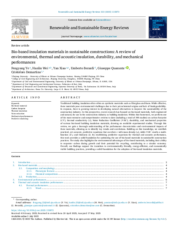 (PDF) Bio-based insulation materials in sustainable constructions: A ...