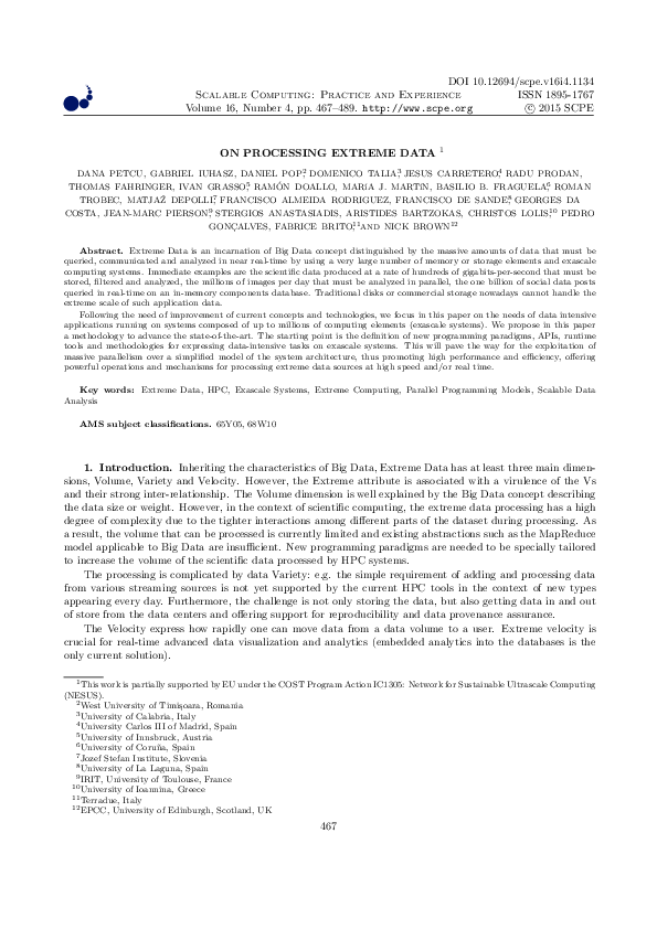 (PDF) On Processing Extreme Data