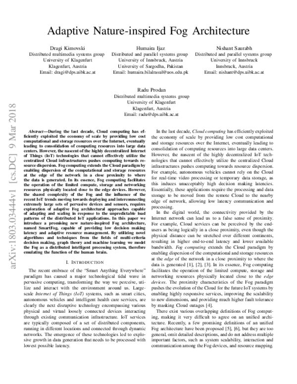 (PDF) Adaptive Nature-Inspired Fog Architecture