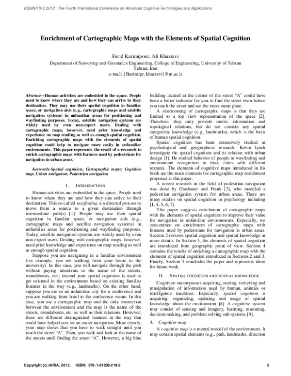 (PDF) Enrichment of Cartographic Maps with the Elements of Spatial Cognition