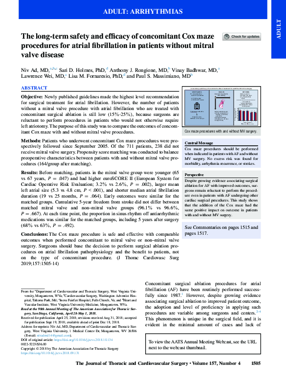 (PDF) The long-term safety and efficacy of concomitant Cox maze ...