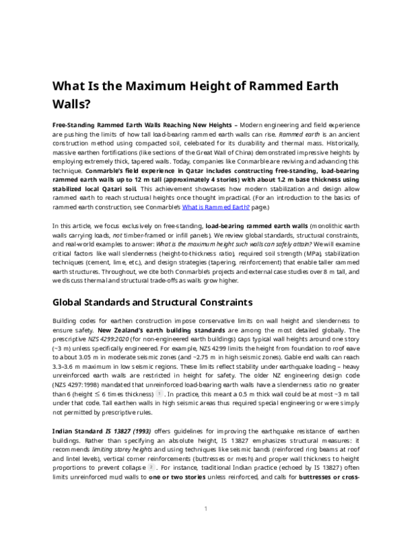 (PDF) What Is the Maximum Height of Rammed Earth Walls