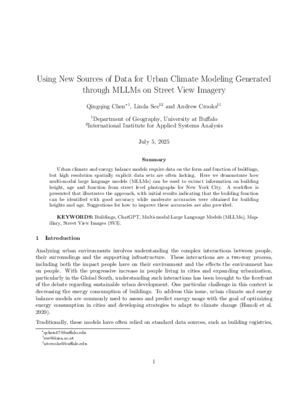 (PDF) Using New Sources of Data for Urban Climate Modeling Generated ...