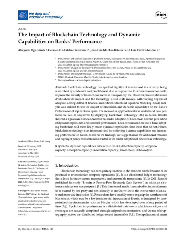 (PDF) The Impact of Blockchain Technology and Dynamic Capabilities on ...