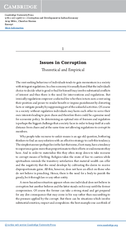 (PDF) Corruption and Development in Indian Economy