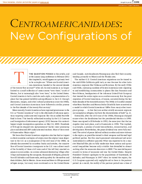 (PDF) Centroamericanidades: New Configurations of Central Americanness