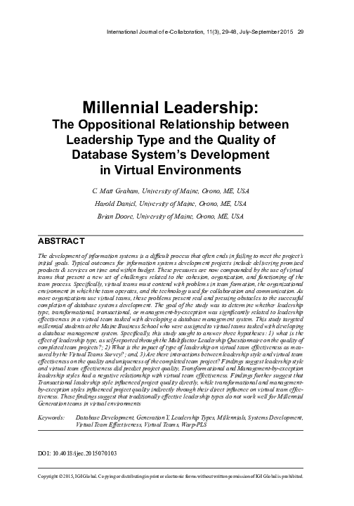 (PDF) Millennial Leadership