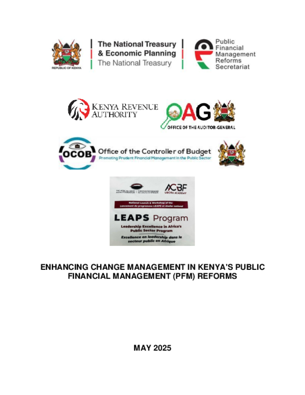 (PDF) ENHANCING CHANGE MANAGEMENT IN KENYA'S PUBLIC FINANCIAL ...