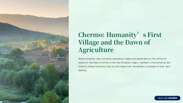 (PDF) Chermo: Humanity's First Village and the Dawn of Agriculture