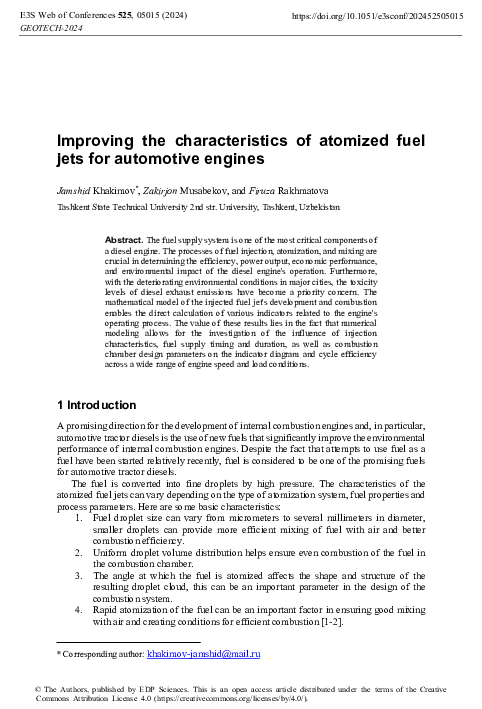 (PDF) Improving the characteristics of atomized fuel jets for ...