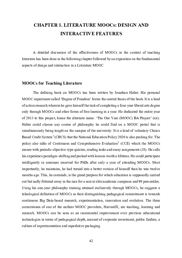 (PDF) Chapter 1: Literature MOOCs – Design and Interactive Features
