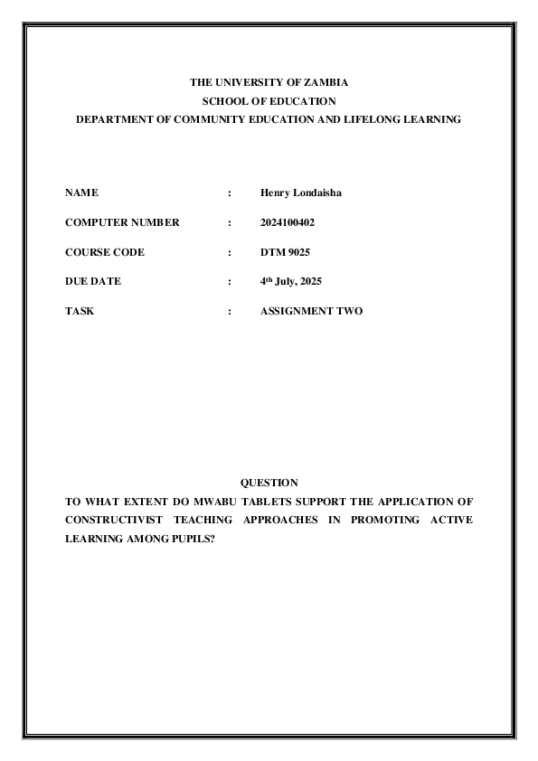 (PDF) ASSIGNMENT TWO