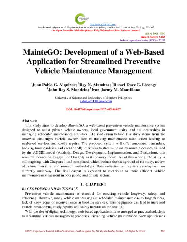 (PDF) MainteGO: Development of a Web-Based Application for Streamlined ...