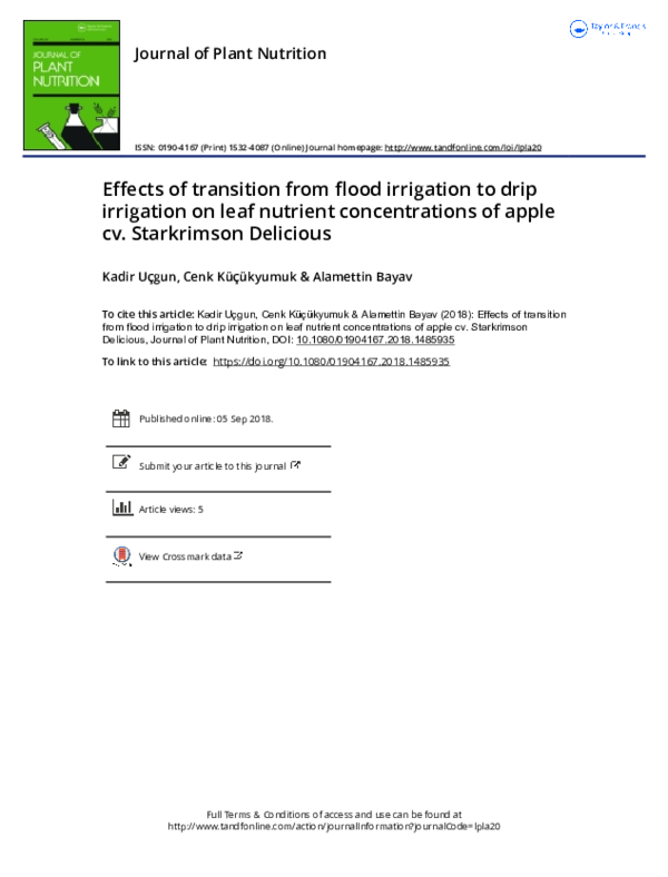 (PDF) Effects of transition from flood irrigation to drip irrigation on ...