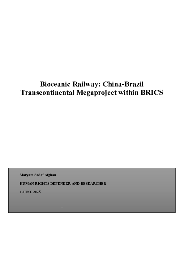 (PDF) Bioceanic Railway: China-Brazil Transcontinental Megaproject ...