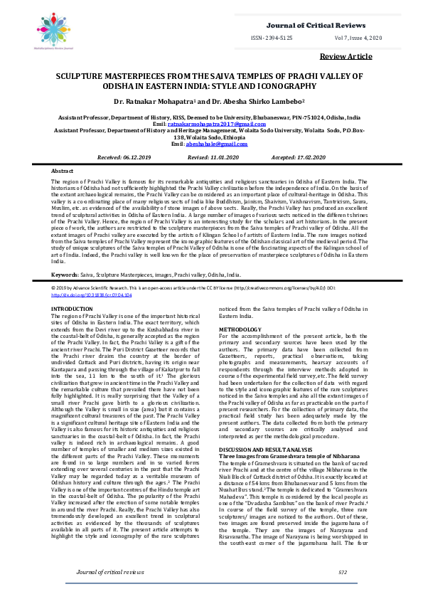 (PDF) SCULPTURE MASTERPIECES FROM THE SAIVA TEMPLES OF PRACHI VALLEY OF ...