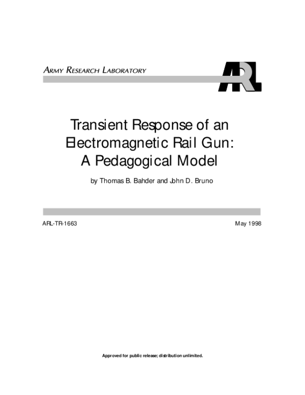 (PDF) Transient Response of an Electromagnetic Rail Gun: A Pedagogical ...