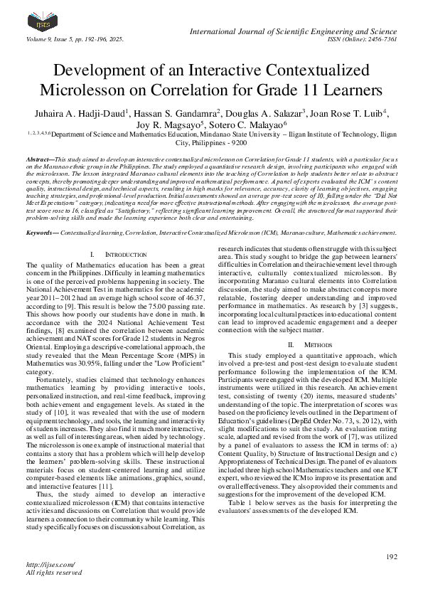 (PDF) Development of an Interactive Contextualized Microlesson on ...