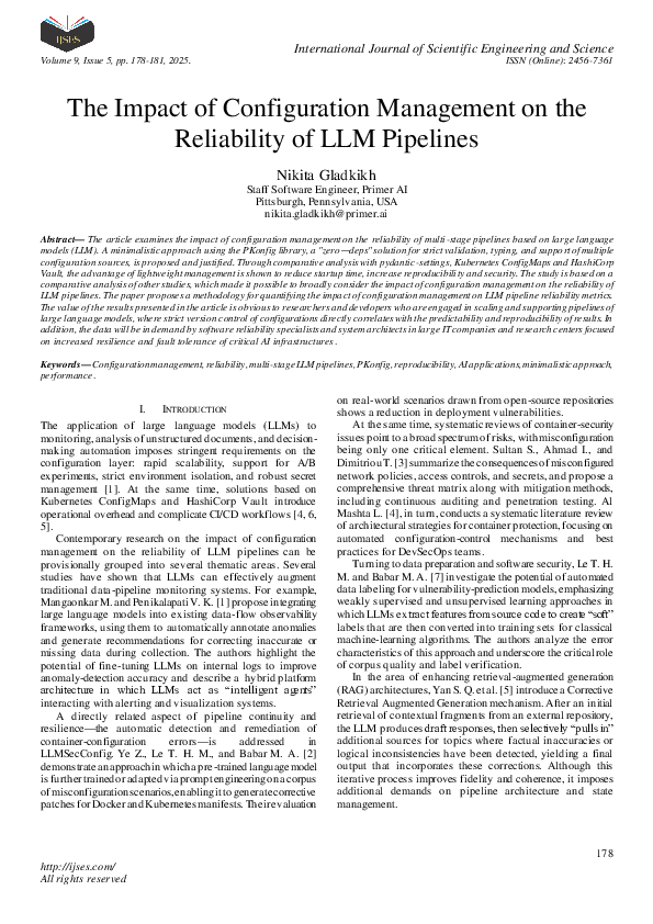 (PDF) The Impact of Configuration Management on the Reliability of LLM ...