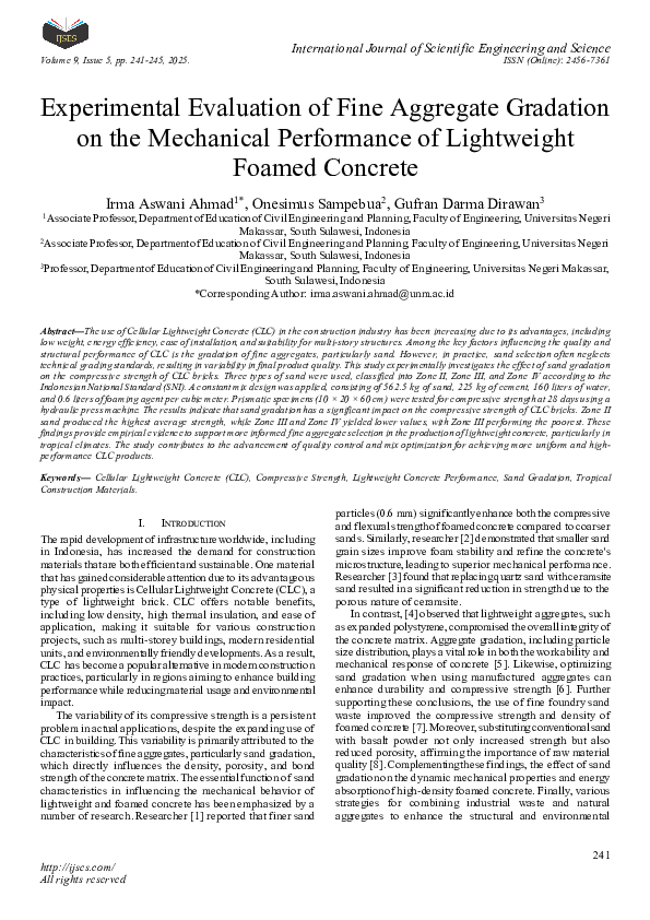(PDF) Experimental Evaluation of Fine Aggregate Gradation on the ...