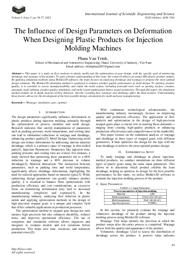 (PDF) The Influence of Design Parameters on Deformation When Designing ...