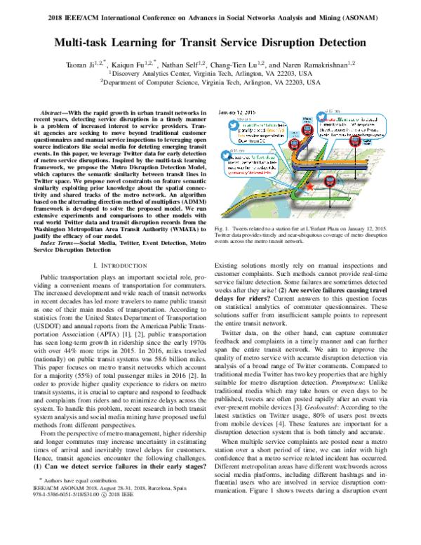 (PDF) Multi-Task Learning for Transit Service Disruption Detection