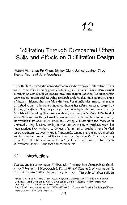(PDF) Infiltration Through Compacted Urban Soils and Effects on ...