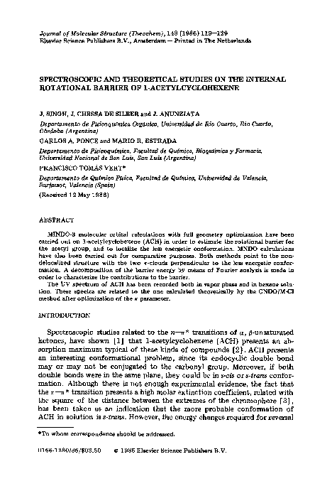 (PDF) Spectroscopic and theoretical studies on the internal rotational ...