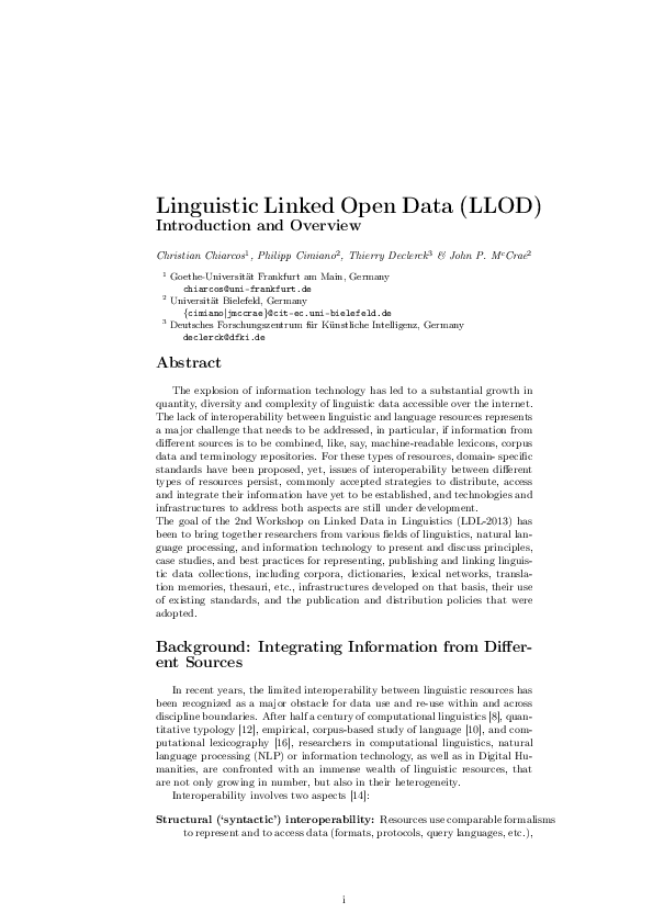 (PDF) Linguistic Linked Open Data (LLOD). Introduction and Overview