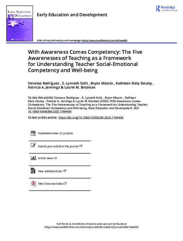 (PDF) With Awareness Comes Competency: The Five Awarenesses of Teaching ...
