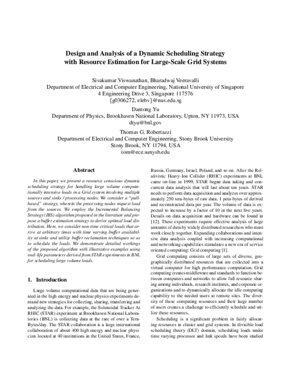 (PDF) Design and Analysis of a Dynamic Scheduling Strategy with ...