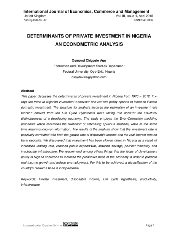 (PDF) International Journal of Economics, Commerce and Management