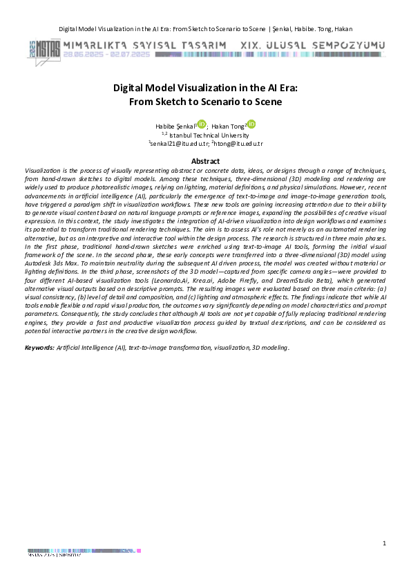 (PDF) Digital Model Visualization in the AI Era: From Sketch to ...