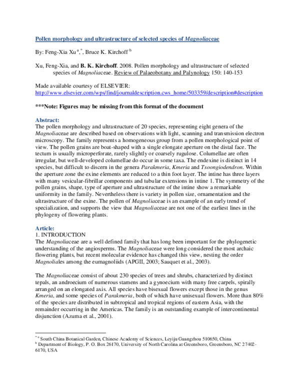 (PDF) Pollen morphology and ultrastructure of selected species of ...