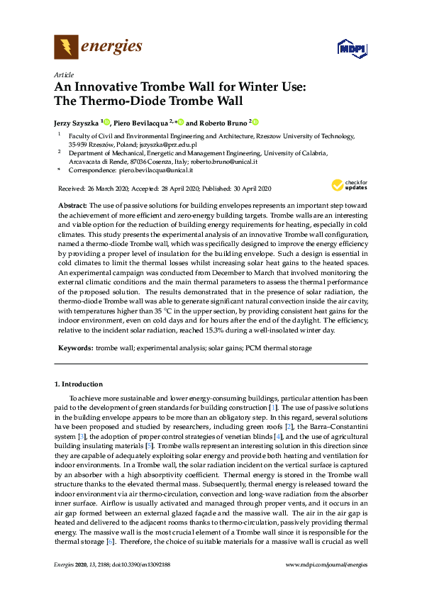 (PDF) An Innovative Trombe Wall for Winter Use: The Thermo-Diode Trombe ...