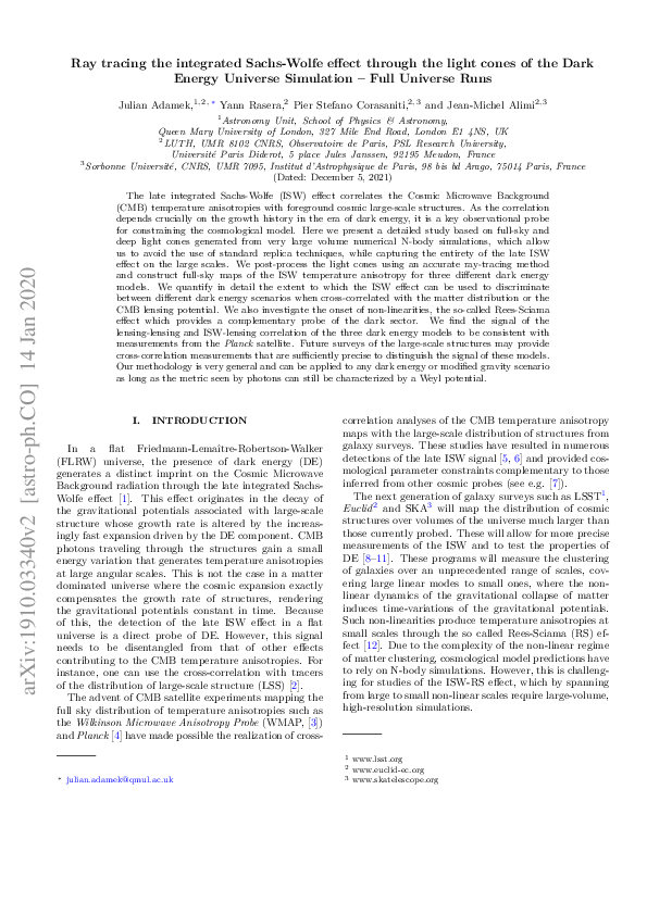 (PDF) Ray tracing the ISW effect through the light cones of the DEUS ...