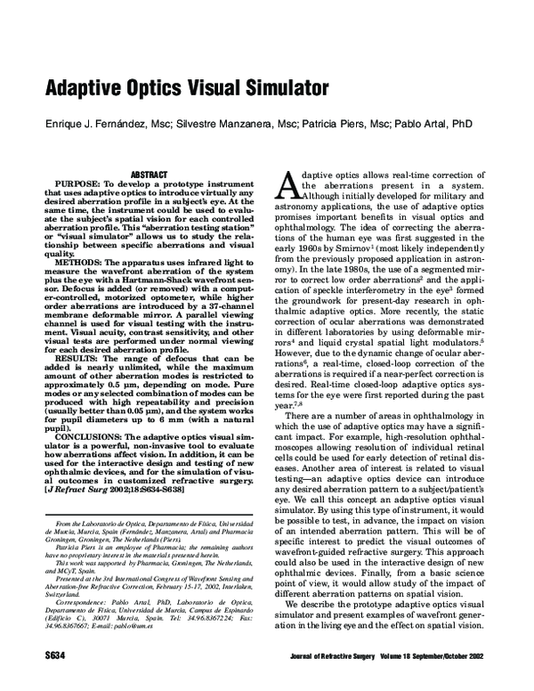 (PDF) Adaptive Optics Visual Simulator