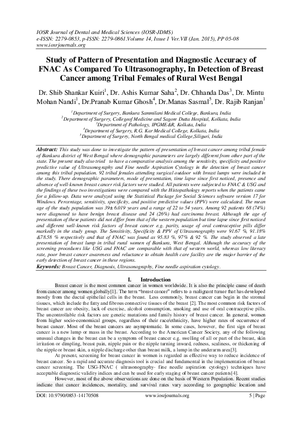(PDF) Study of Pattern of Presentation and Diagnostic Accuracy of FNAC ...