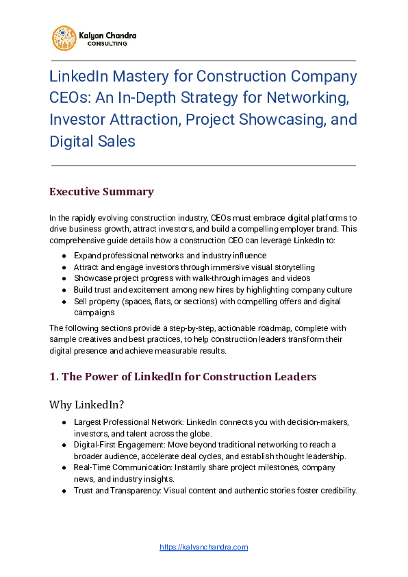 (PDF) LinkedIn Mastery for Construction Company CEOs: An In-Depth Strategy for Networking ...